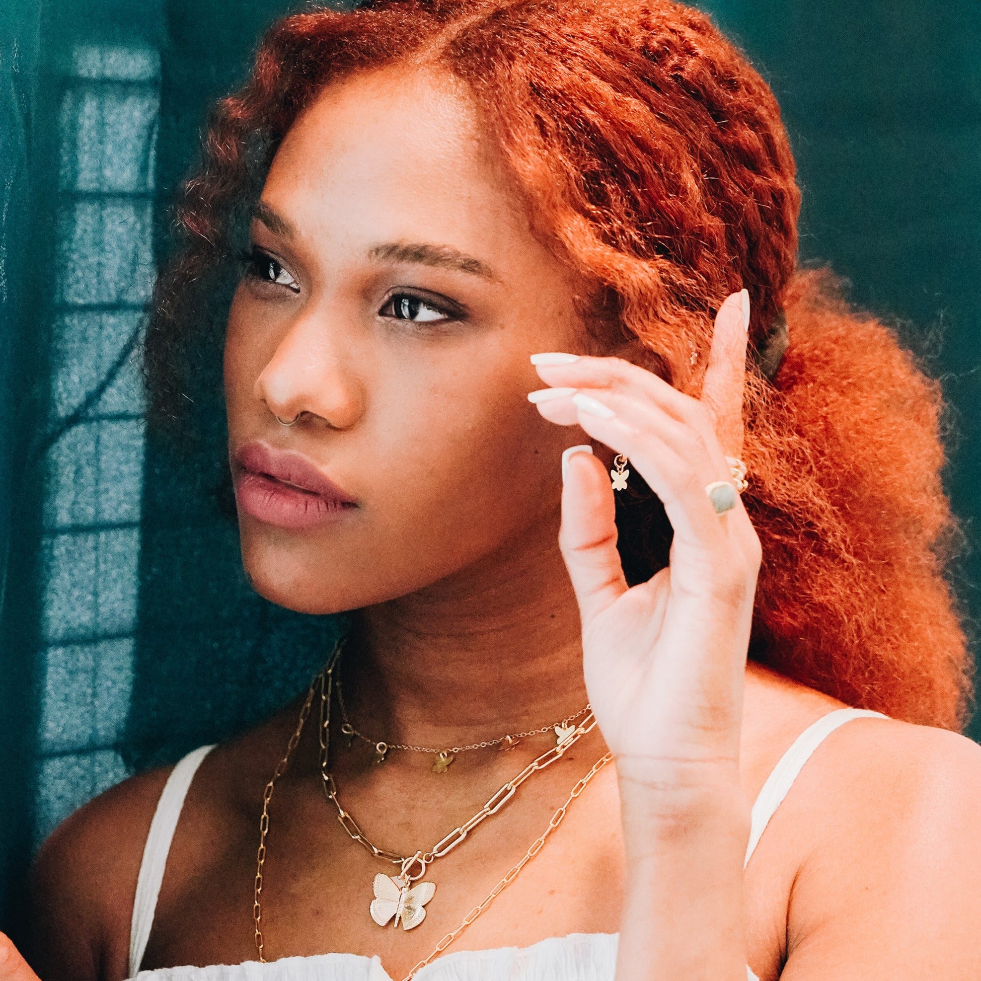 Paperclip Necklace with Butterfly Toggle - Judith Bright Designer Jewelry