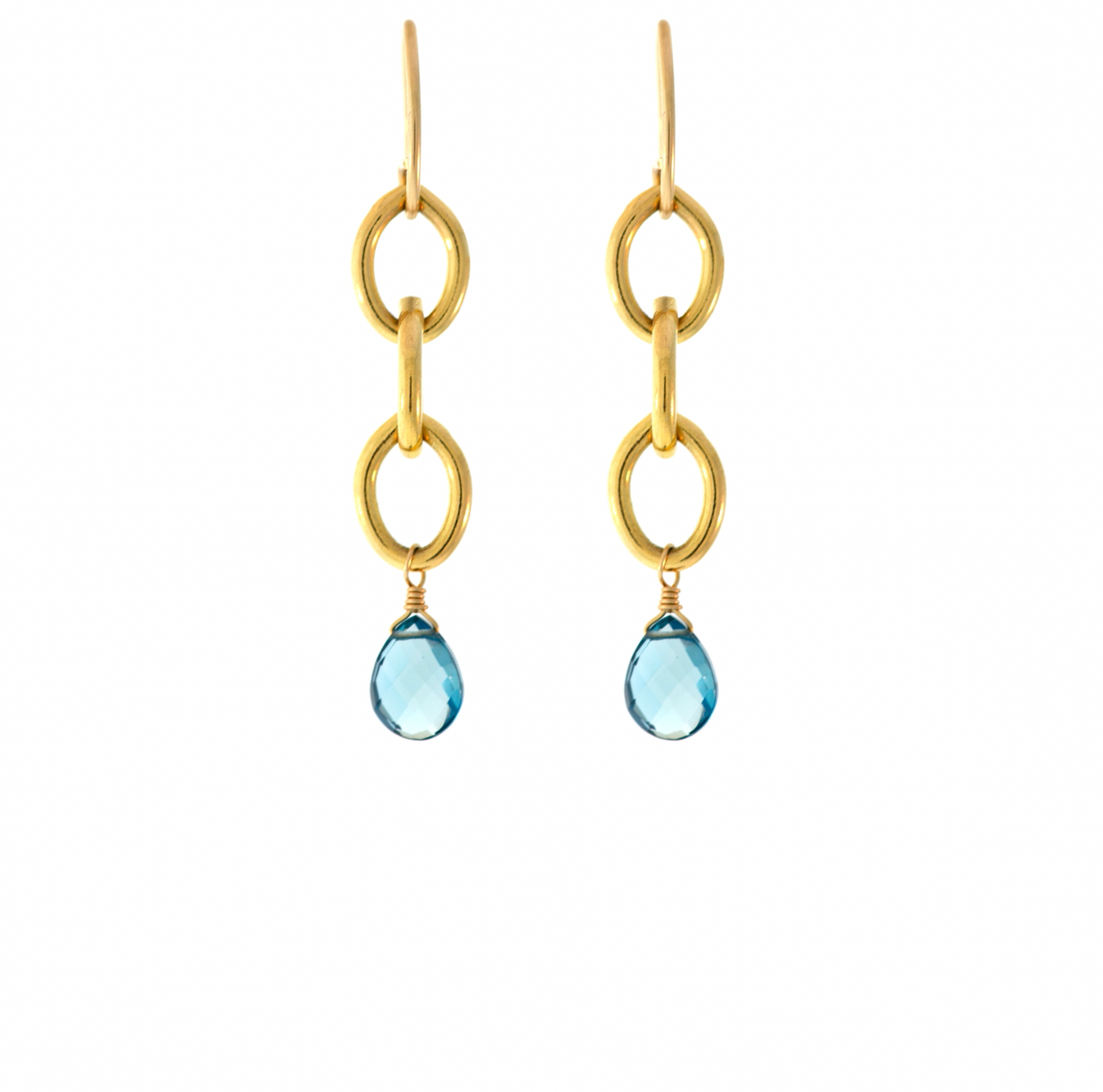 QS 1 3 Heavy Link Earrings Judith Bright Designer Jewelry Chrysoprase 14K Gold Filled